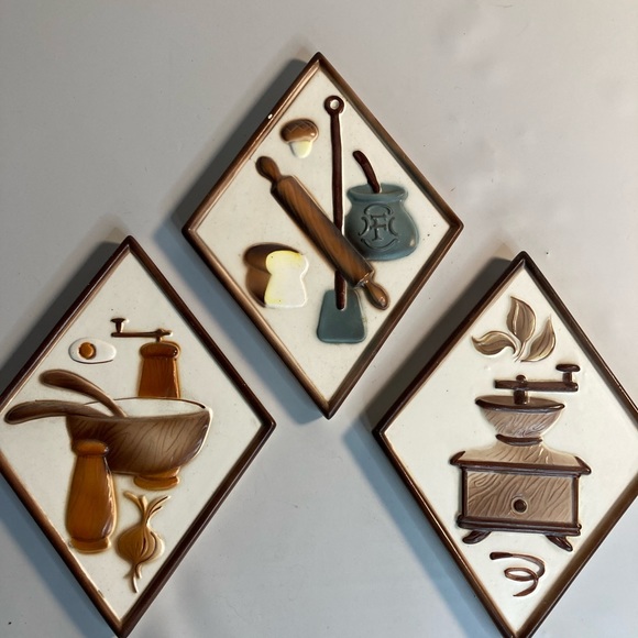 Lefton | Accents | Lefton Set 3 Wall Plaque Kitchen Coffee Hanging ...